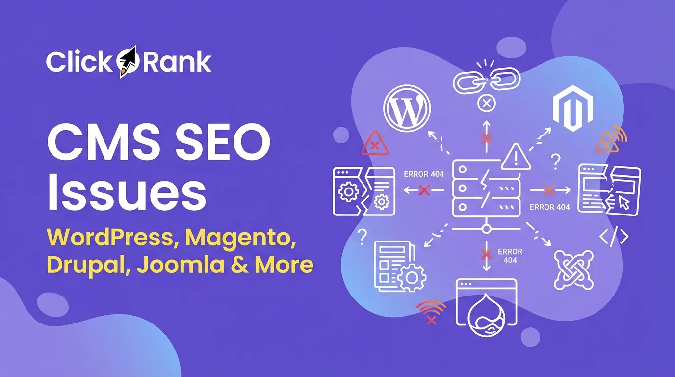 Problemas de SEO en CMS: WordPress, Magento, Drupal y Joomla (Guía 2026)